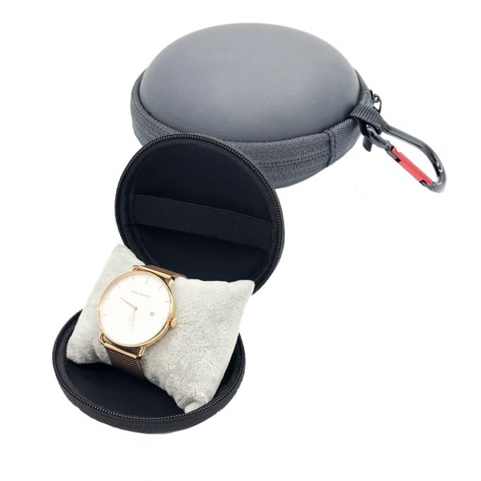 Round Custom Travel Eva Hard Shell Case Watch Carrying With Cushion Inside